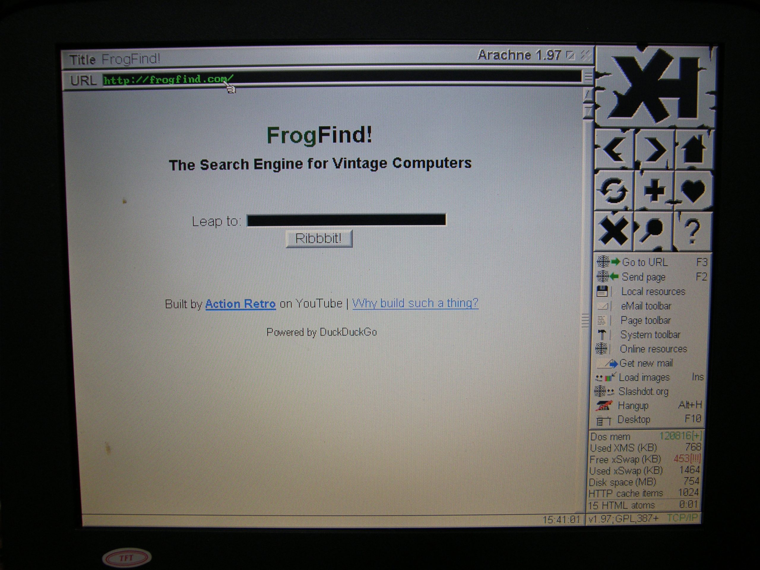 Arachne 1.97: The last graphical pure DOS web browser! - United & Co